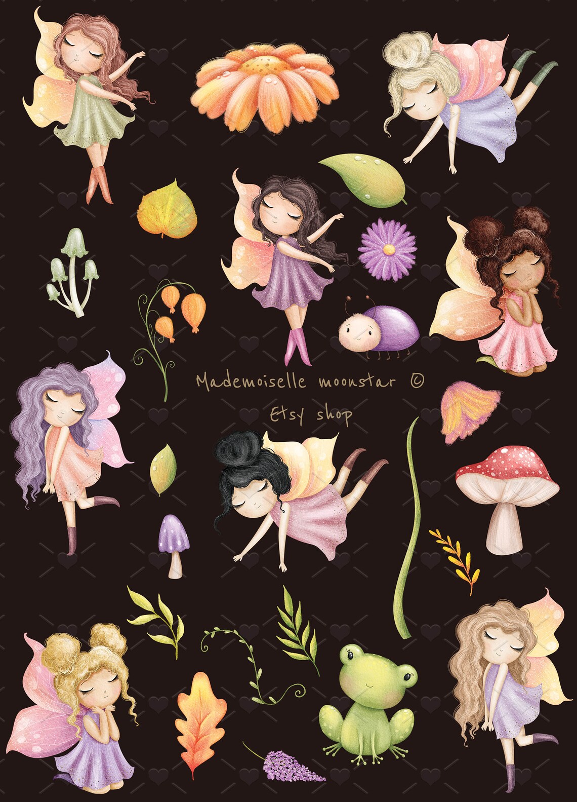 Autumn Fairies Garden Clipart Set. Enchanted Garden 300 DPI - Etsy