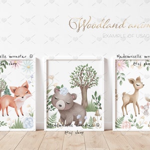 Cute Forest Animals Clipart, Woodland Animals Clipart. 300 Dpi PNG ...