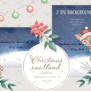 Christmas Forest Animals Clipart. Winter Wonderland. Woodland Animals ...