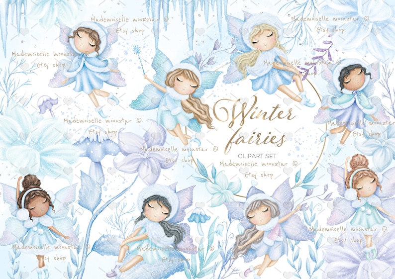 Winter Fairies Garden Enchanted Winter Forest. Fairy Clipart - Etsy