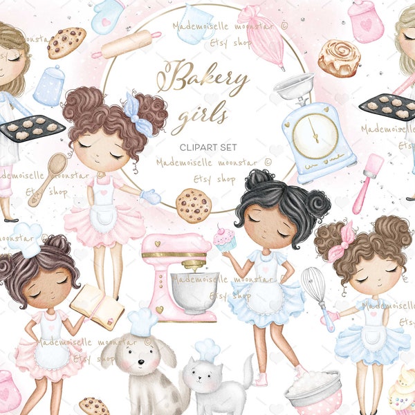 Watercolor Bakery Clipart - Etsy