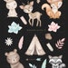 Boho Nursery Cute Clipart Set. Tribal Woodland Animals PNG Files ...