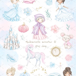Fairy Tale Princes Clipart Set. Princess Watercolor Clipart. Pumpkin ...