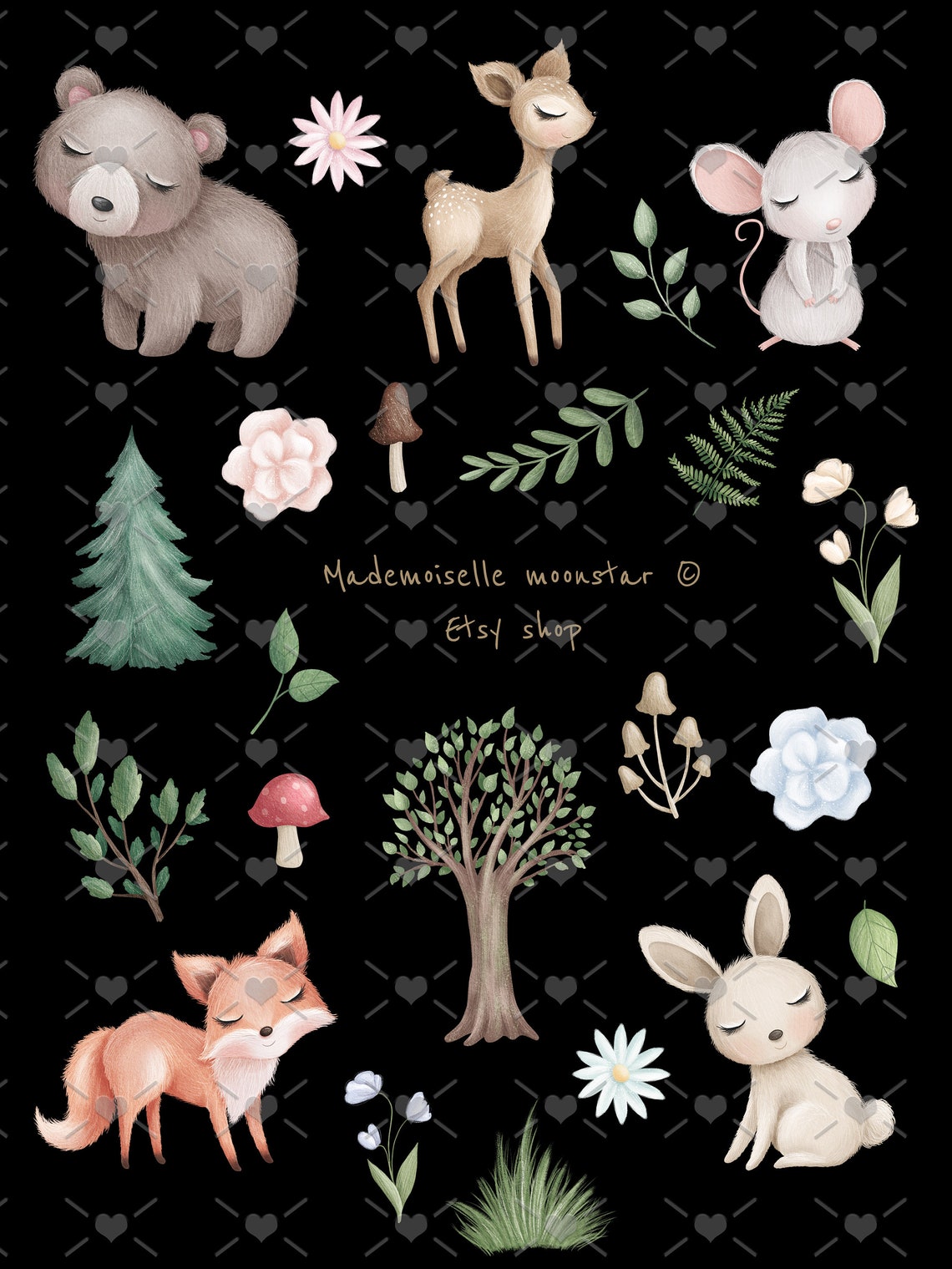 Cute Forest Animals Clipart Woodland Animals Clipart. 300 Dpi - Etsy