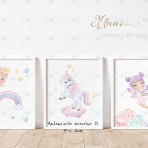 Unicorns and Fairies Clipart Set. Rainbow, Pony, Princess Fairy ...