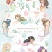 Cute Little Mermaids Clipart Set. Sea Girls Underwater - Etsy