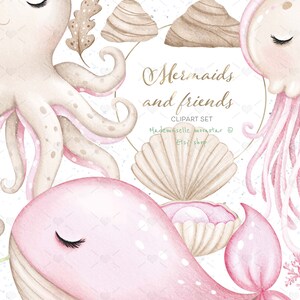 Little Sea Animals Clipart. Cute Sea Creatures Digital PNG Files ...