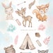 Boho Nursery Cute Clipart Set. Tribal Woodland Animals PNG Files ...