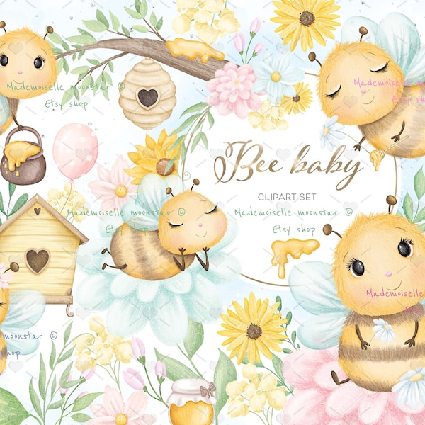 Bee Clipart - Etsy