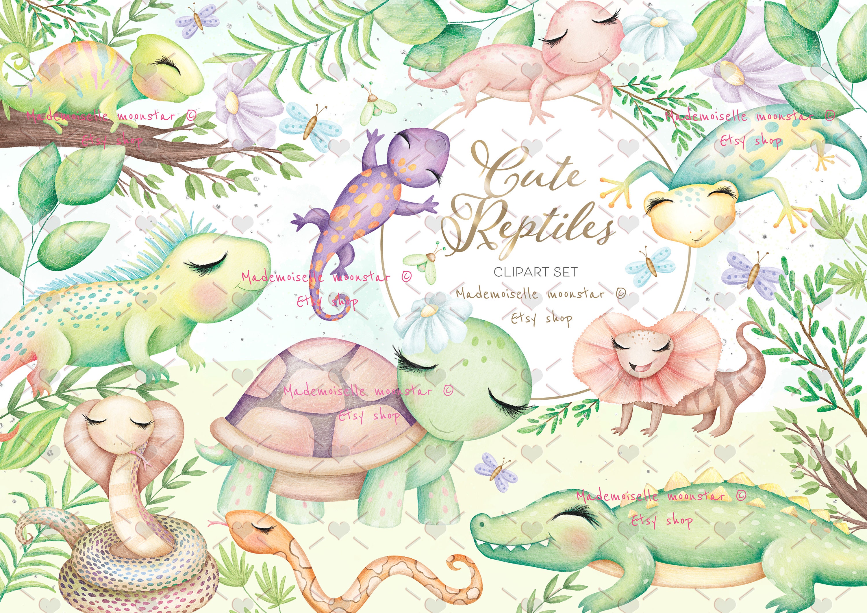 Cute Reptiles Clipart