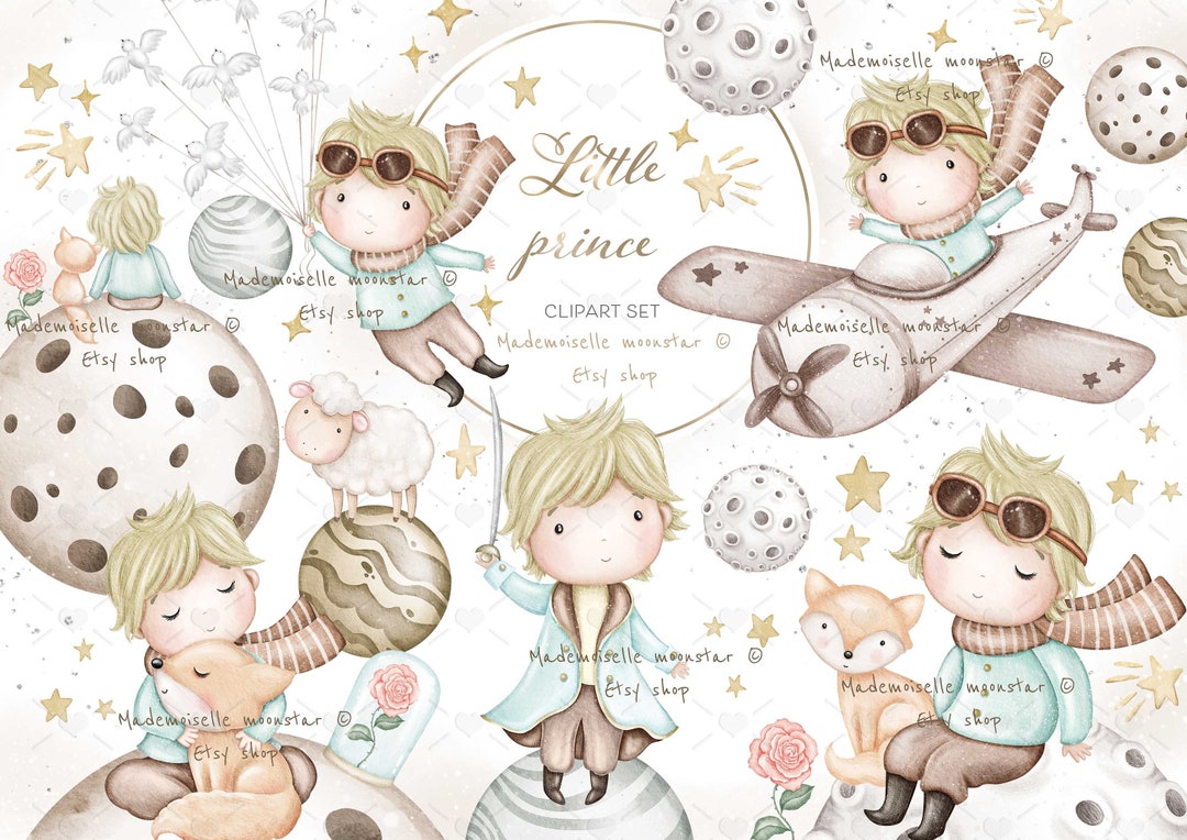 The Little Prince Watercolor Clipart Set. Commercial and Personal Use ...