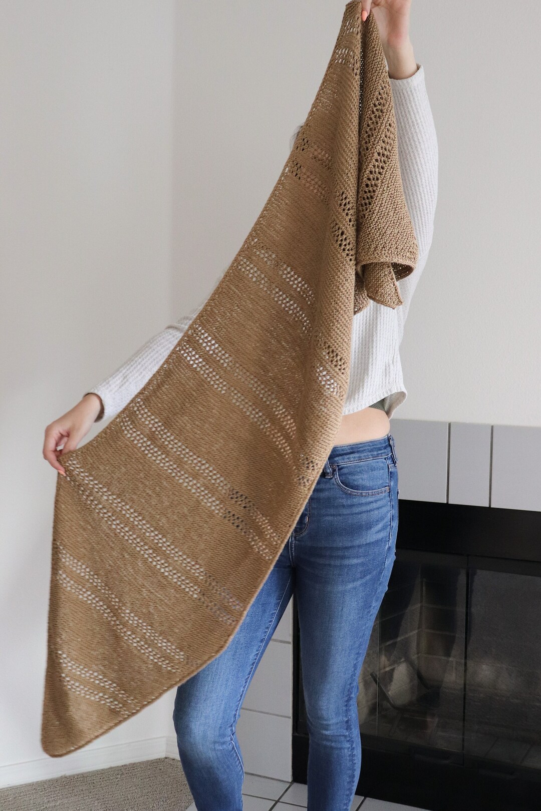 Fancy Fall Shawl Knit Pattern | Knit Shawl | Simple Garter Lace Shawl ...