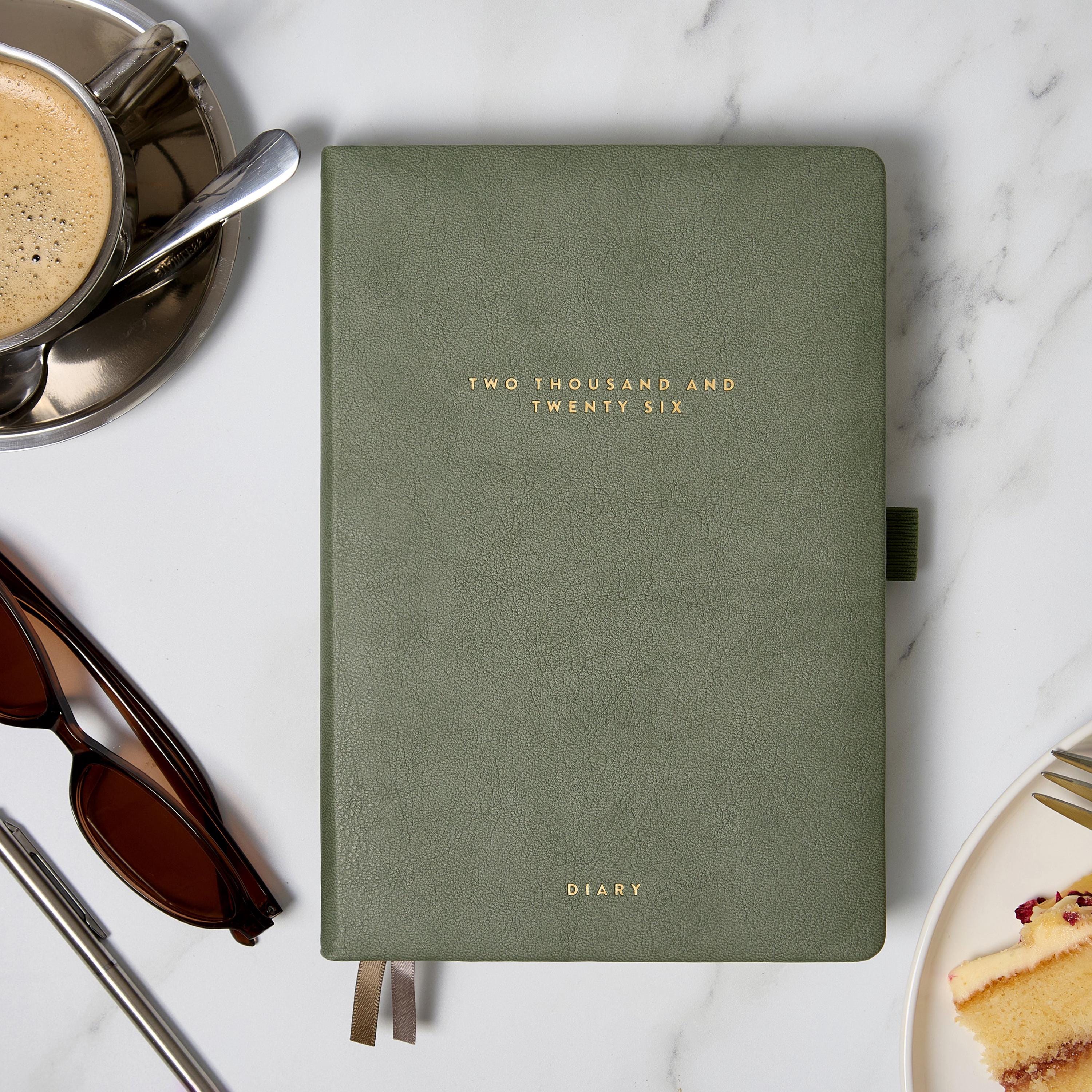Sage Moss - 2026 Diary - Day per Page A5 - 2026 Diary With Monthly Tabs ...