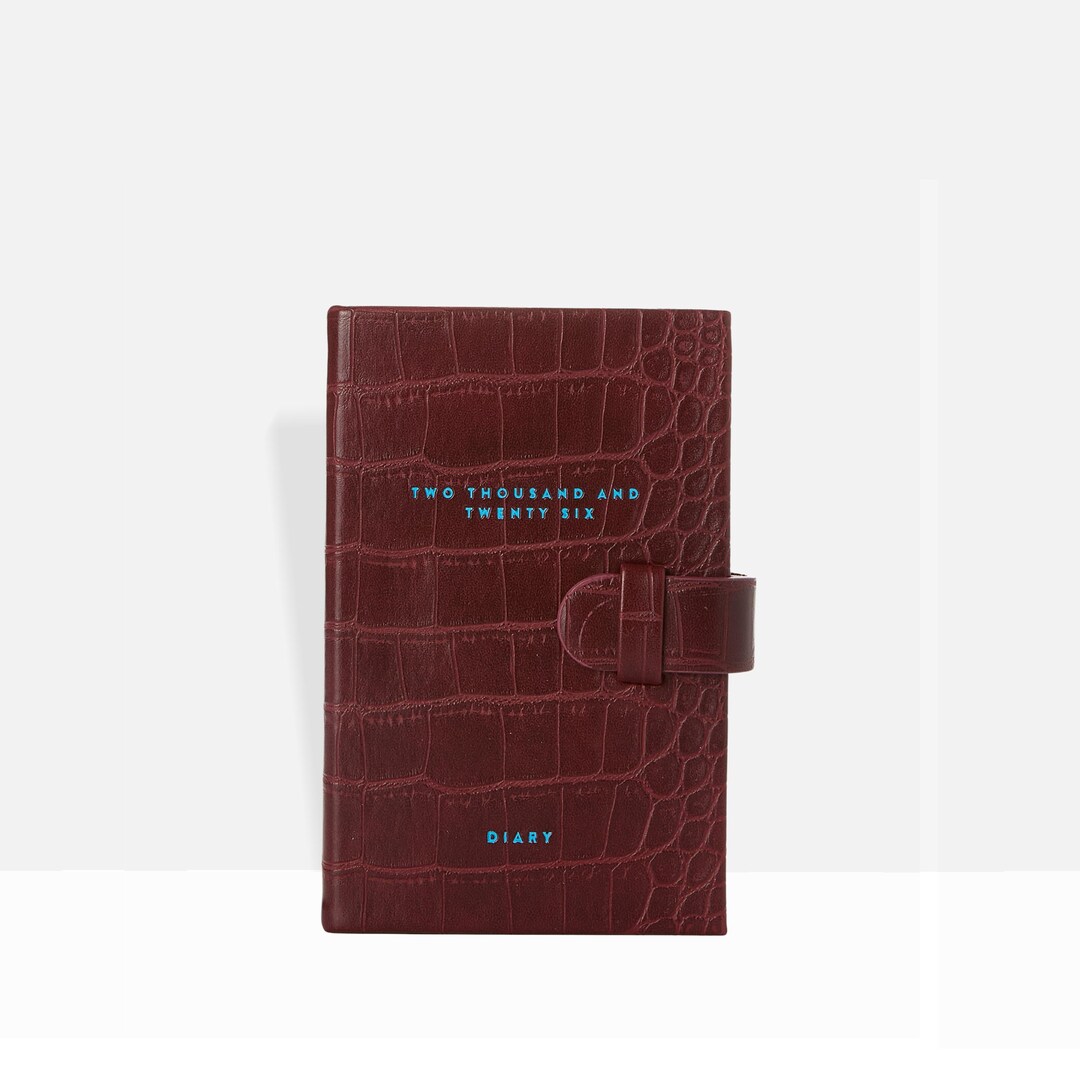 Burgundy Pocket Diary 2026 - 2027 Diary With Monthly Tabs - Cushioned ...