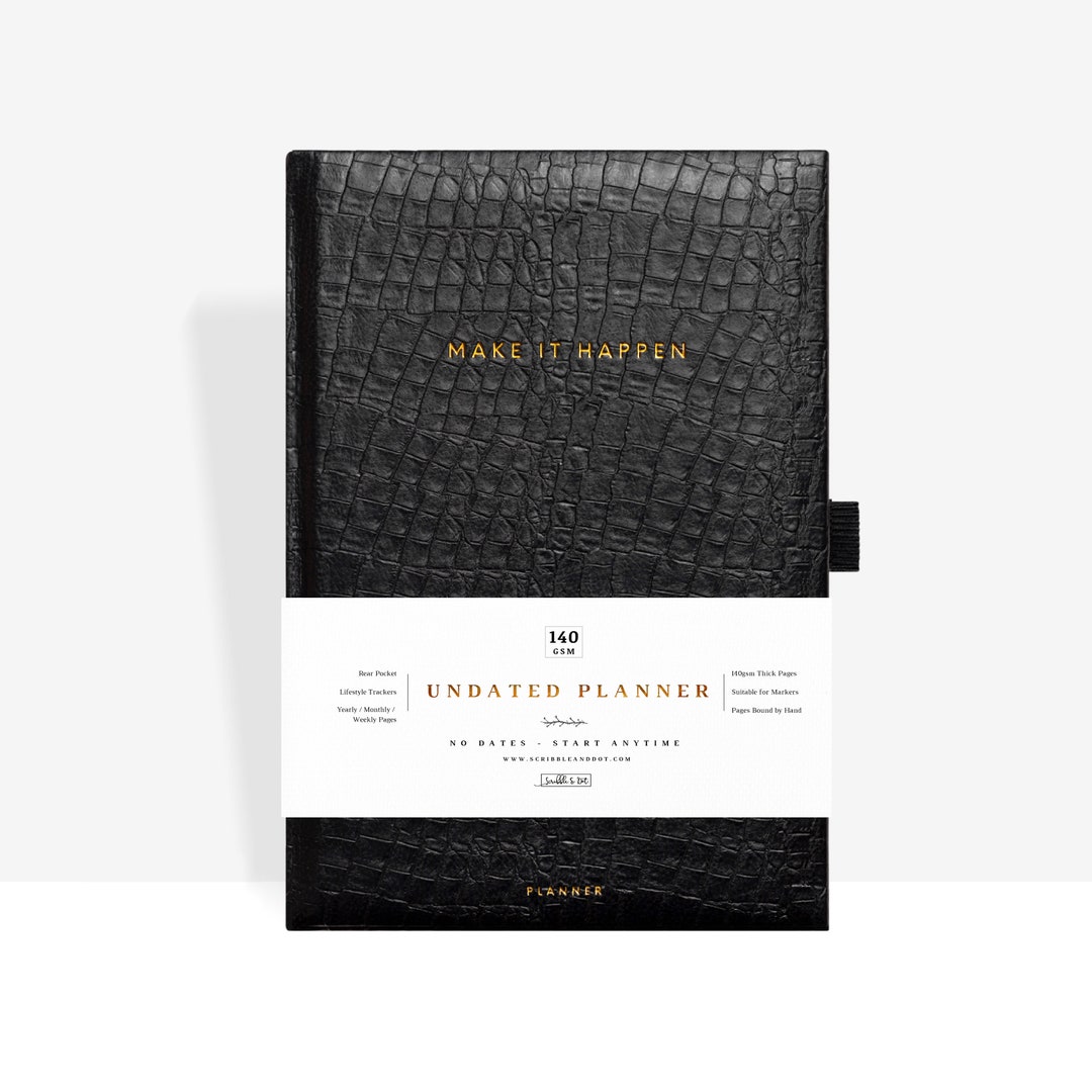 Make It Happen Planner - Undated Planner- A5 Thick 140gsm Paper - NO ...