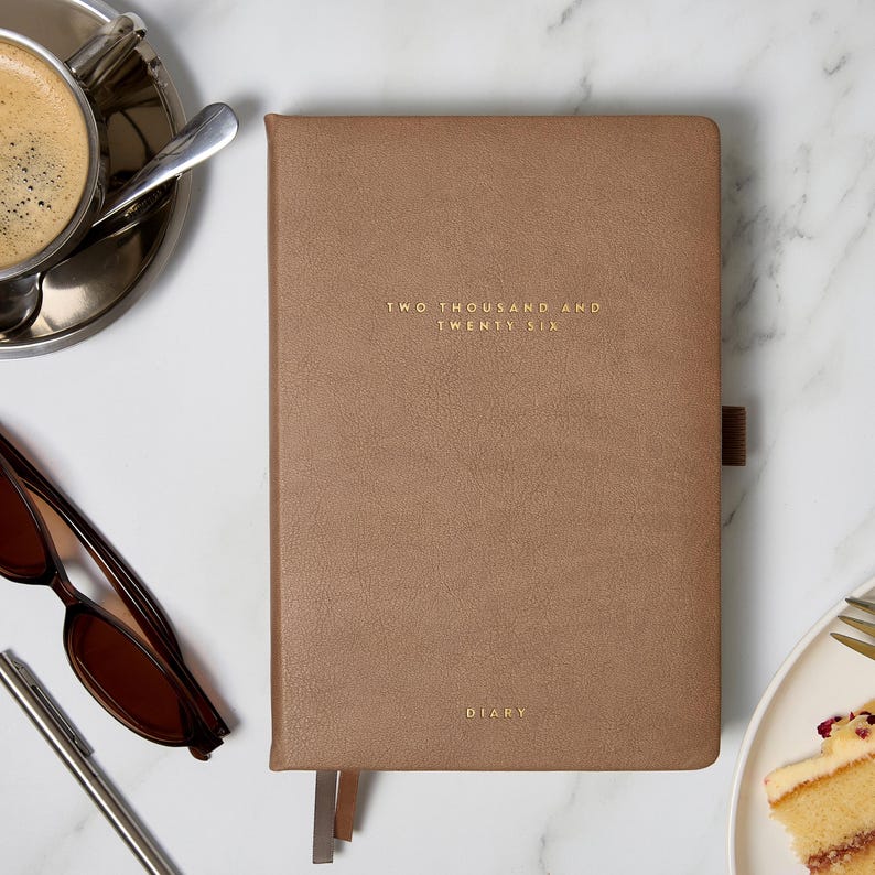 Mocha - 2026 Daily Diary - Day a Page A5 - 2026 Diary With Monthly Tabs ...