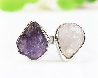 Two Stone Open Ring | Etsy