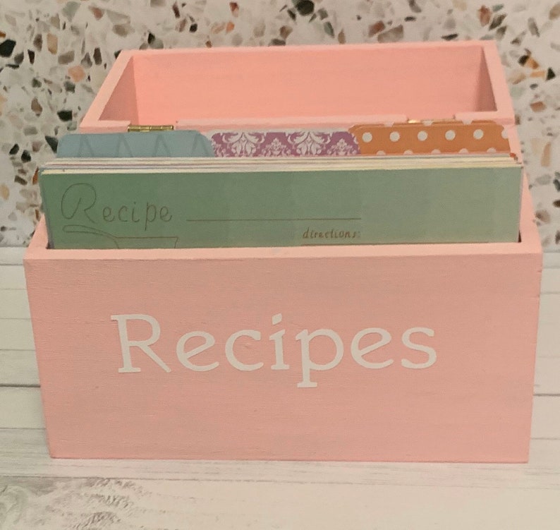 Custom Recipe Box With Set of 50 Recipe Cards and Dividers - Etsy