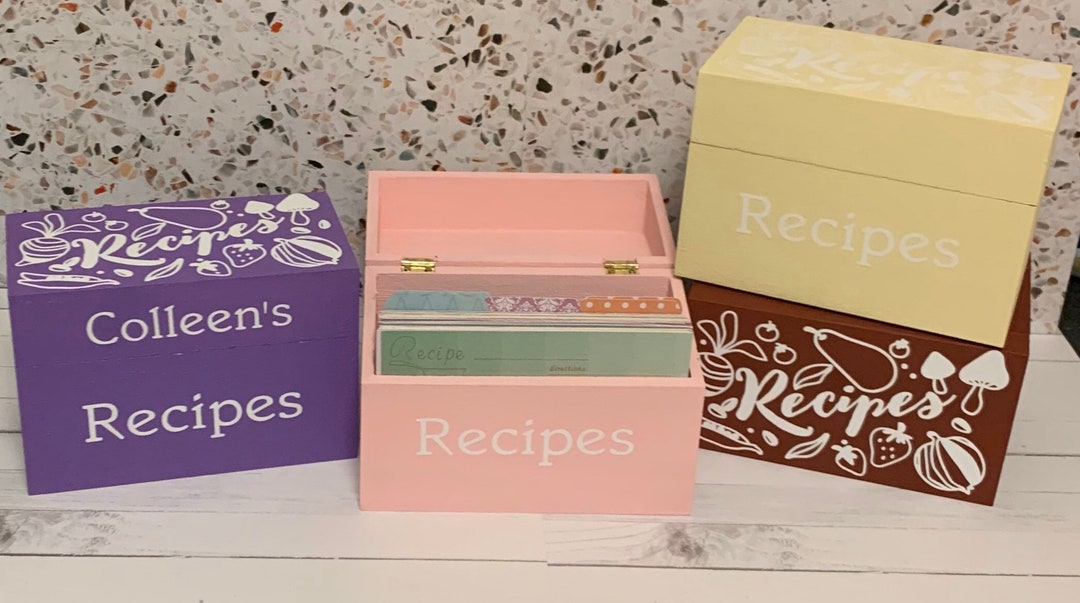Custom Recipe Box With Set of 50 Recipe Cards and Dividers |4x6 Recipe ...