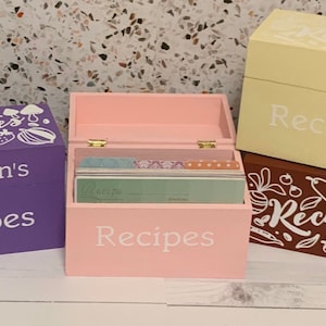 Custom Recipe Box With Set of 50 Recipe Cards and Dividers - Etsy
