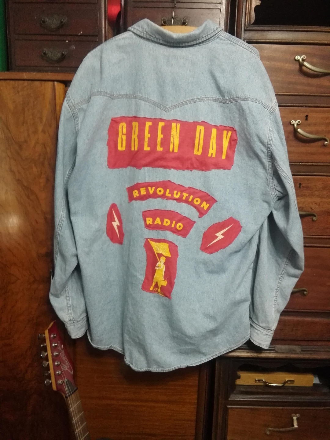 Green Day Punk Jacket Revolution Radio Lightweight Denim - Etsy