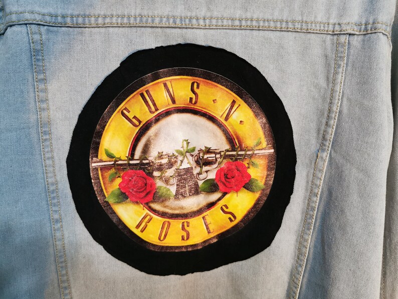 Guns N Roses Denim Jacket, Vintage Style Denim Jacket, Rock Band ...