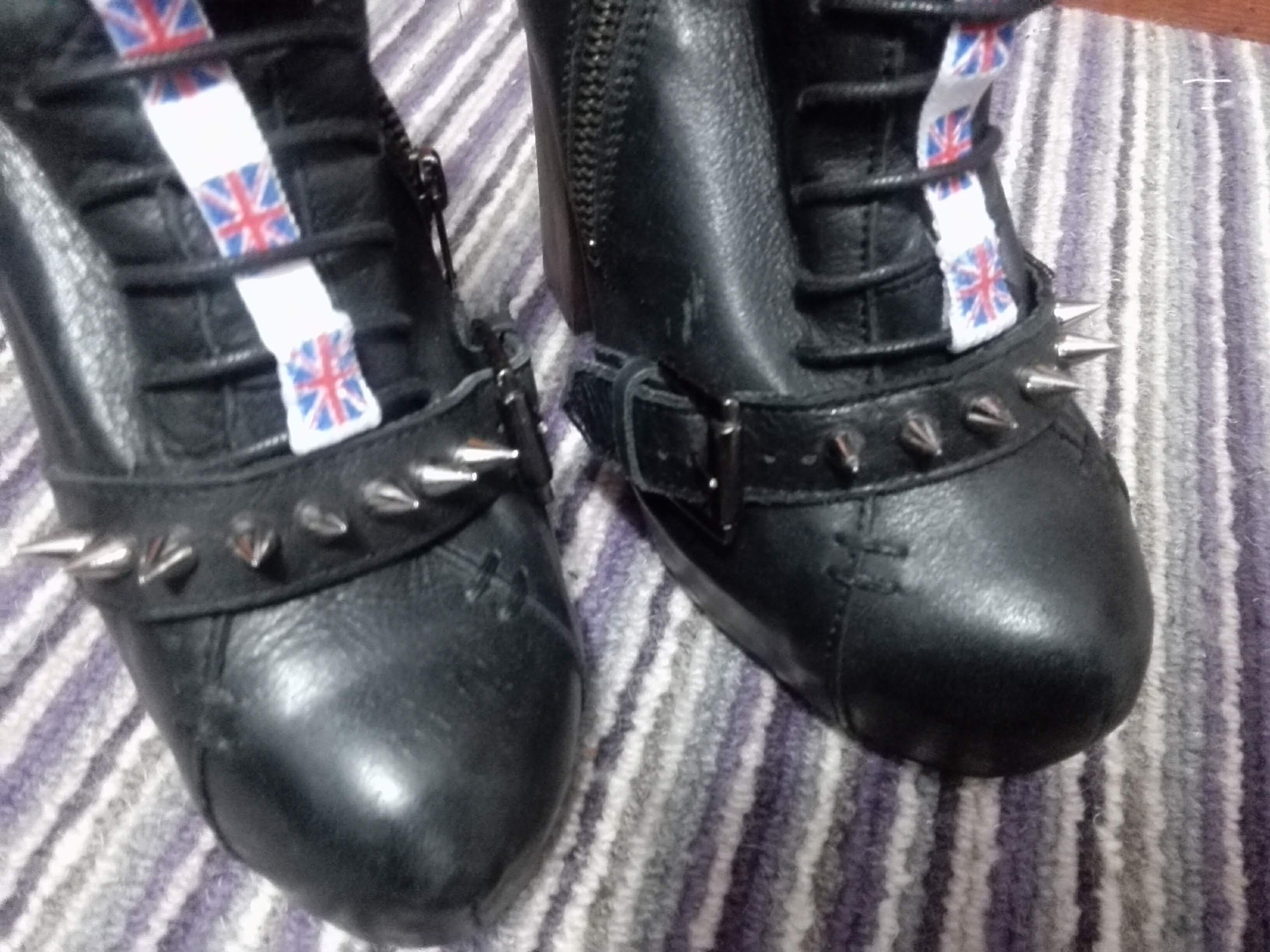 Punk Rock Boots Ladies Small Size Quality Black Leather - Etsy