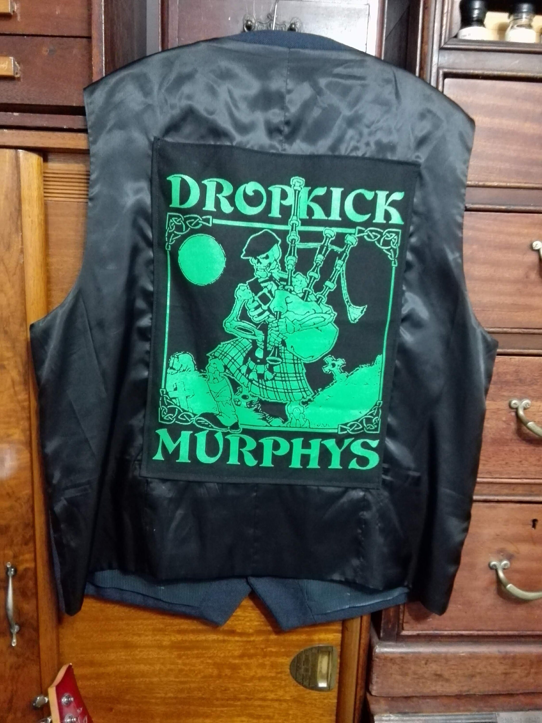 Dropkick Murphys Smart Waistcoat, Skeleton Piper, Battle Vest, Punk Rock, Irish Celtic Punk ...
