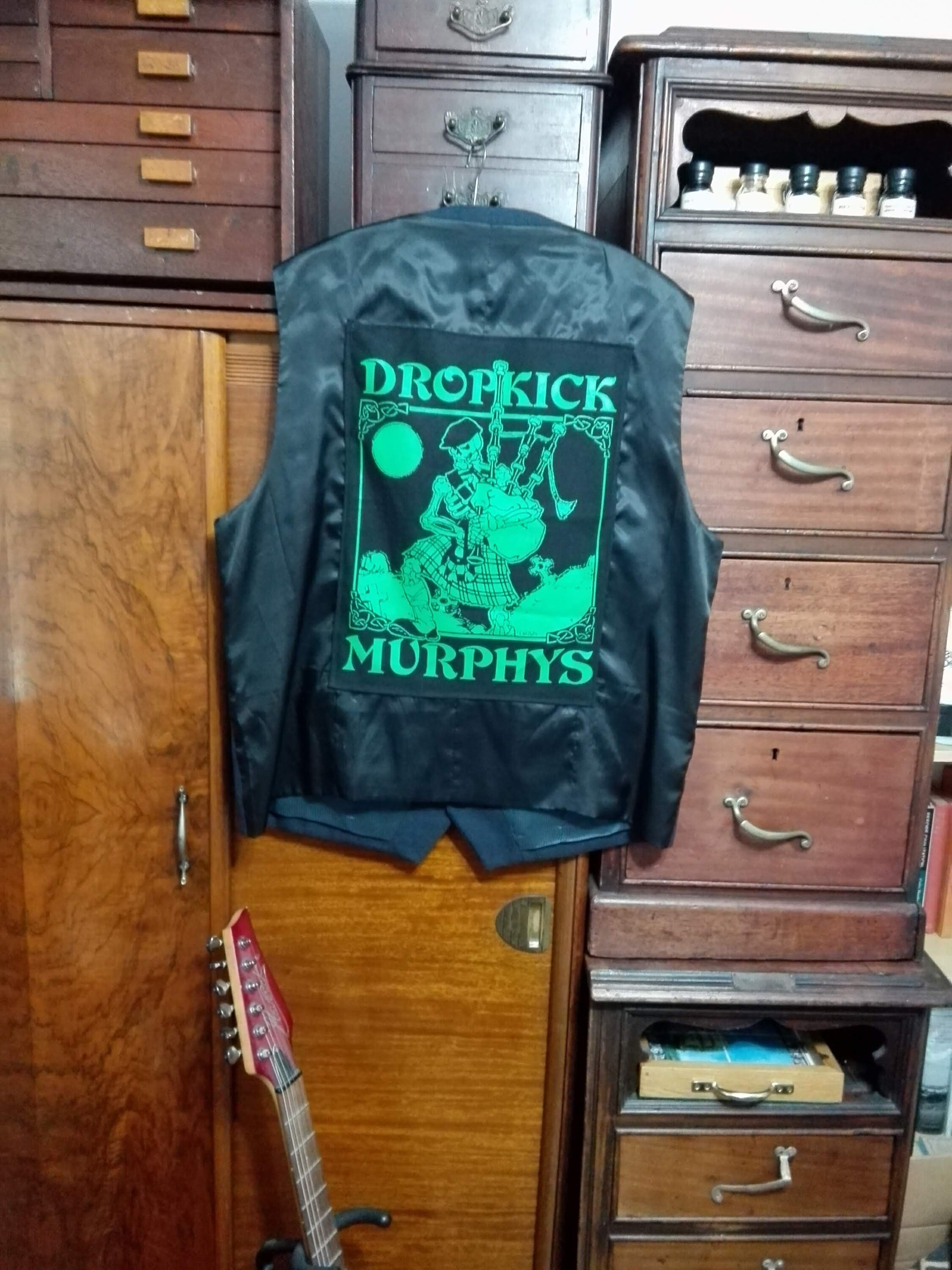 Dropkick Murphys Smart Waistcoat, Skeleton Piper, Battle Vest, Punk ...