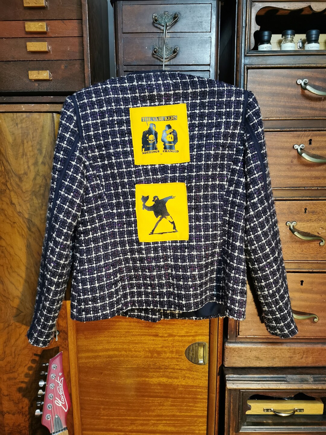 Punked-up Vintage Style Jacket, Great Patches, Woolly Type Jacket, Punk ...