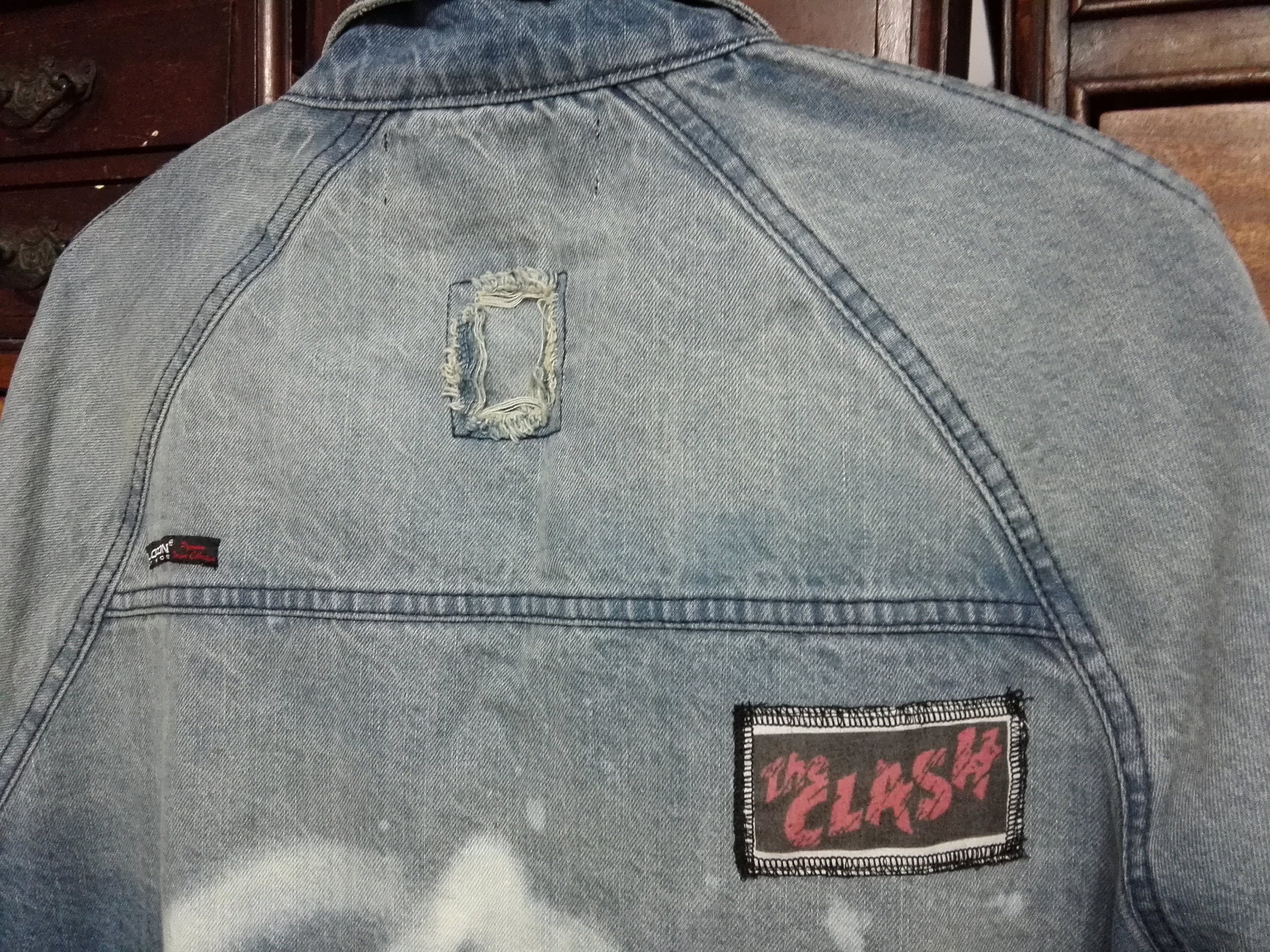 Punk Rock Denim Jacket, the Clash, Distressed, Anarchy, Bleached ...