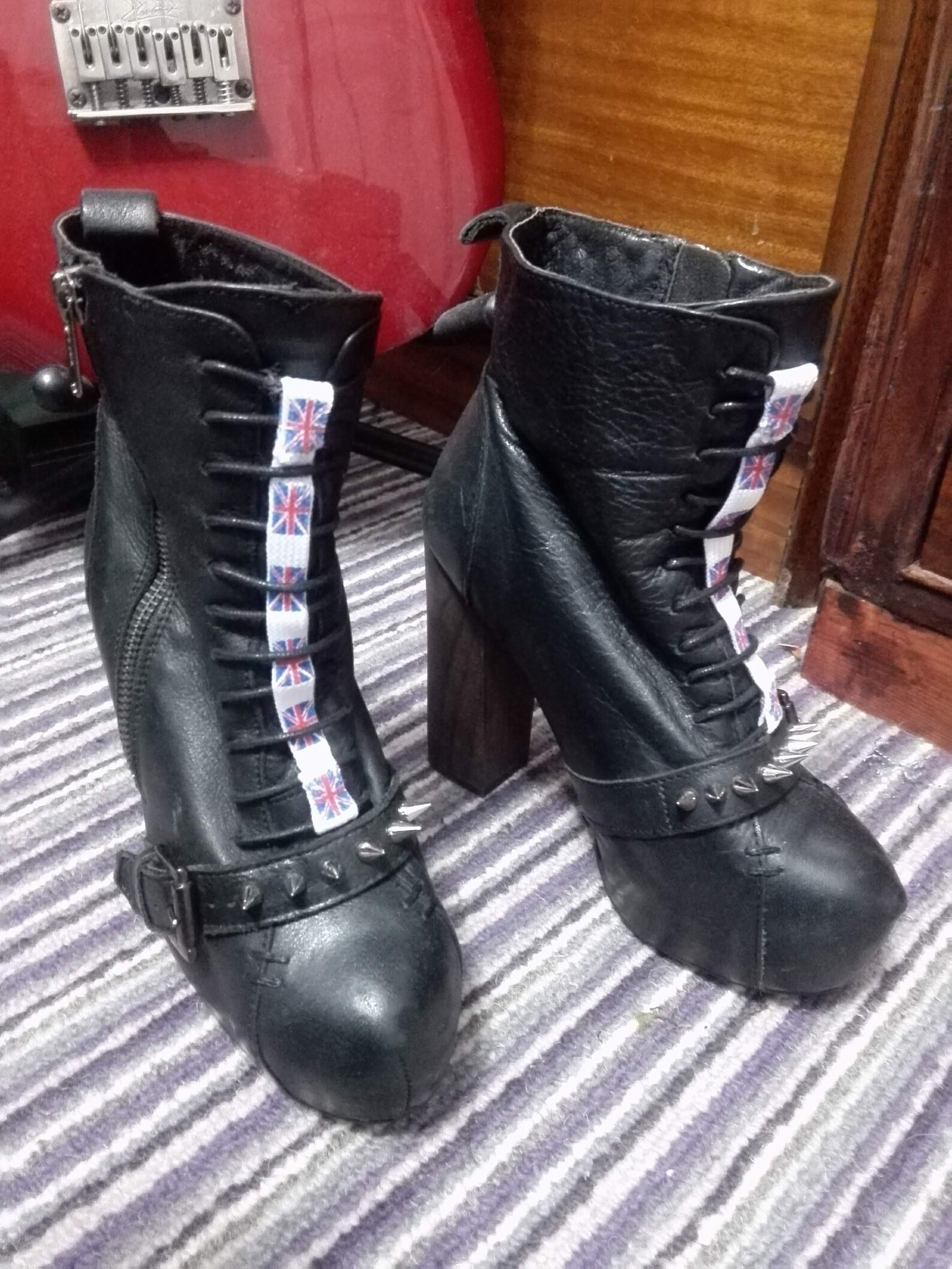 Punk Rock Boots Ladies Small Size Quality Black Leather - Etsy