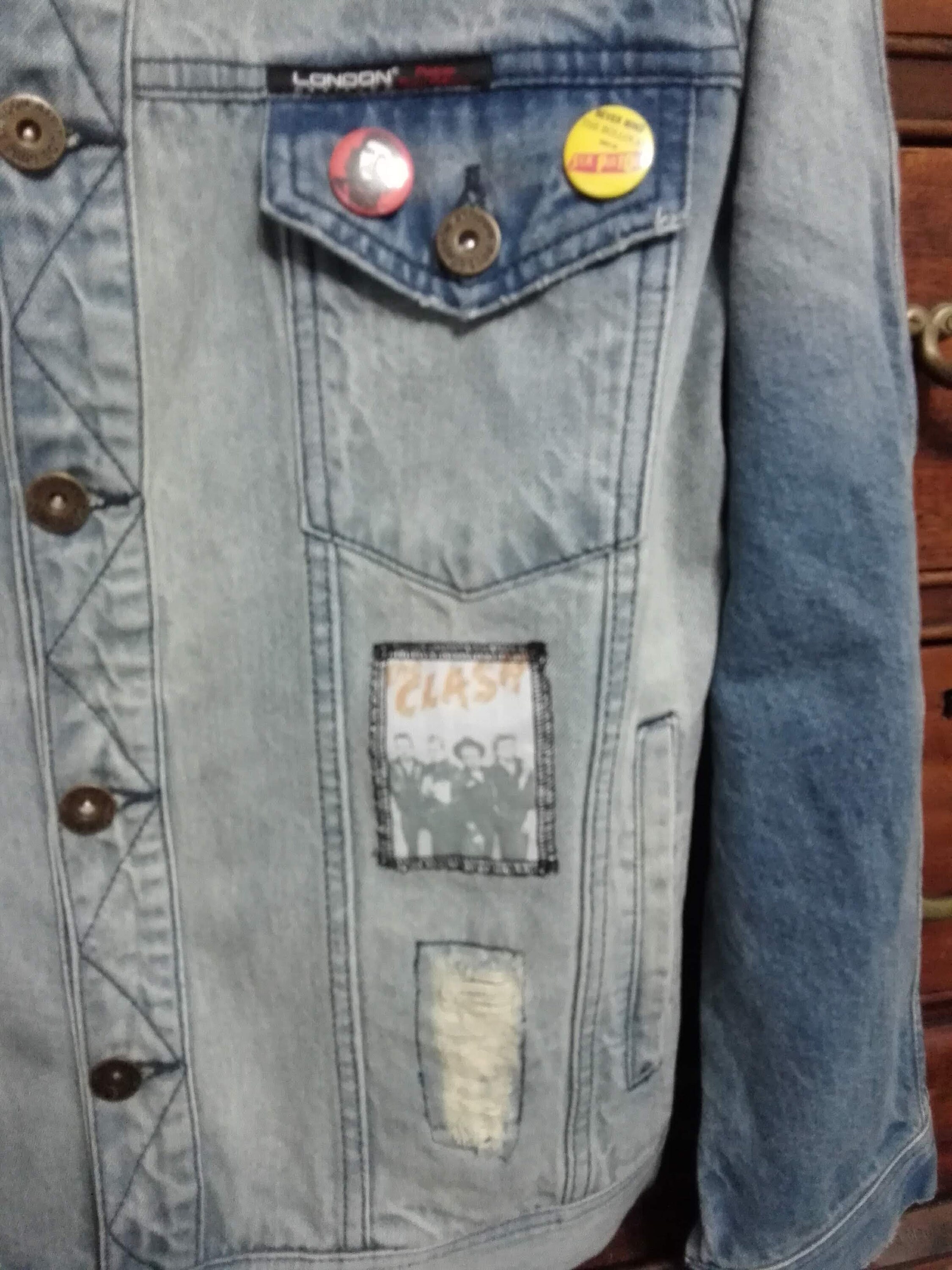 Punk Rock Denim Jacket, the Clash, Distressed, Anarchy, Bleached ...