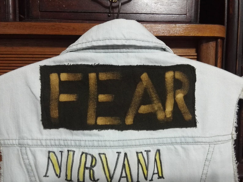 Punk Vest Nirvana Bleach Fear Punk Battle Jacket Battle - Etsy