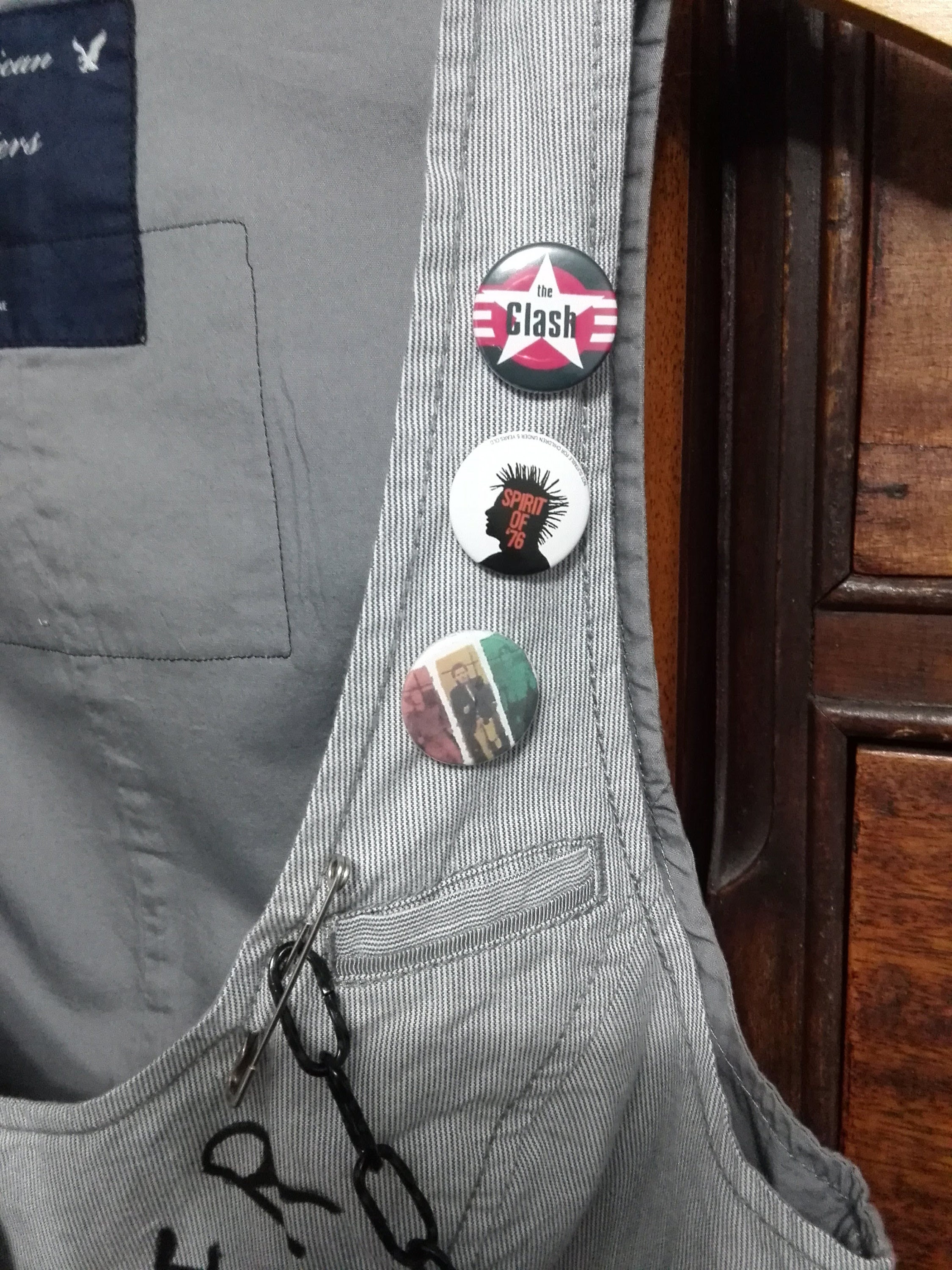 The Clash Tribute Waistcoat Badges Chains Safety Pins - Etsy