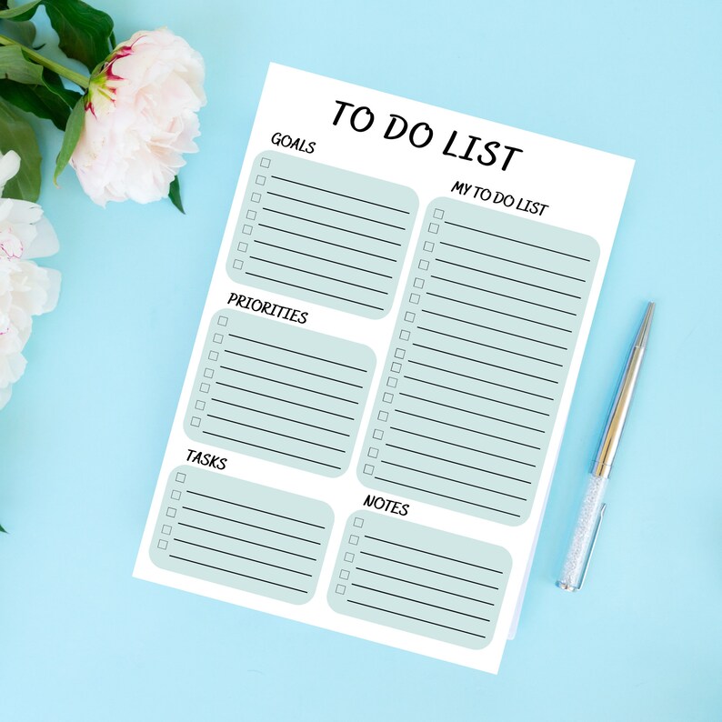 Printable To-do List Template, A4, A5 and Letter Sizes, Digital Instant ...