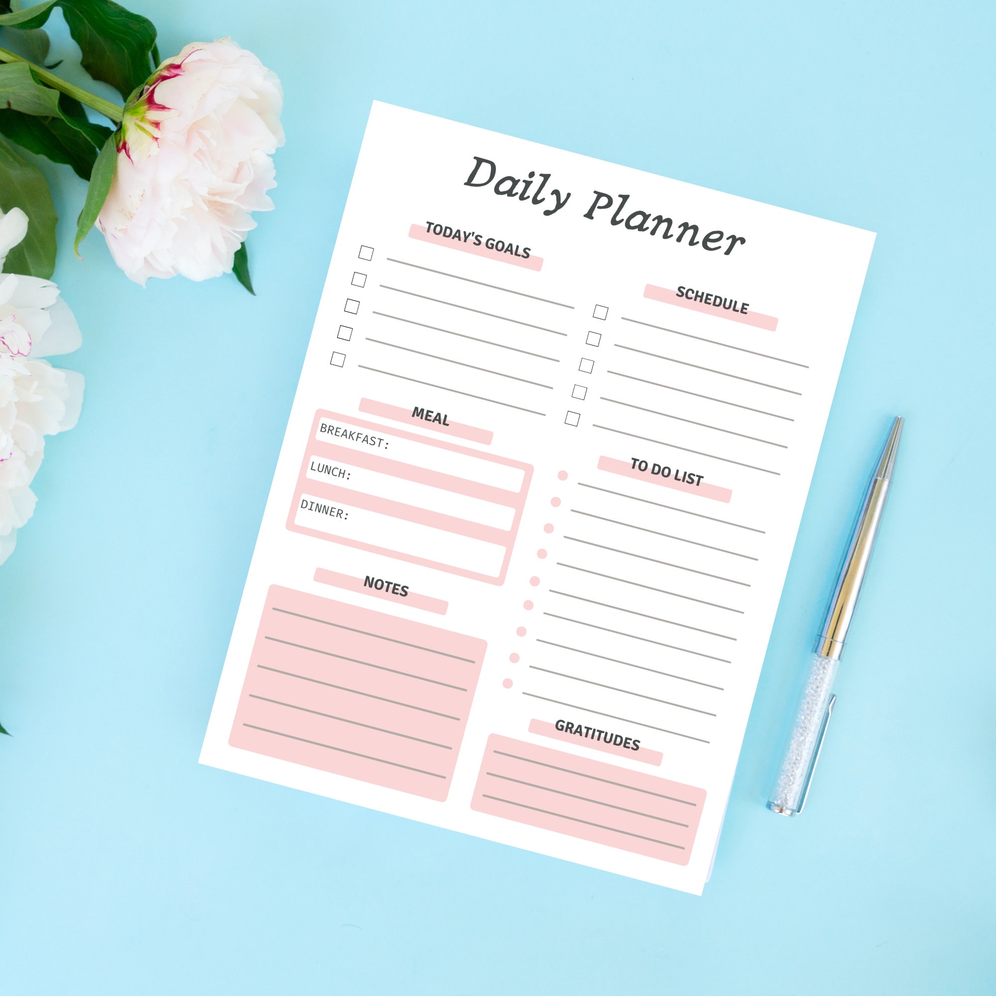 Daily Planner Printable, A4, A5 and Letters Size, Best Daily Planner ...