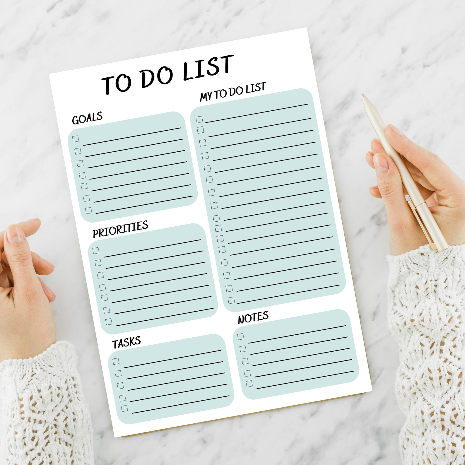 Printable To-do List Template, A4, A5 and Letter Sizes, Digital Instant ...