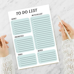 Printable To-do List Template, A4, A5 and Letter Sizes, Digital Instant ...