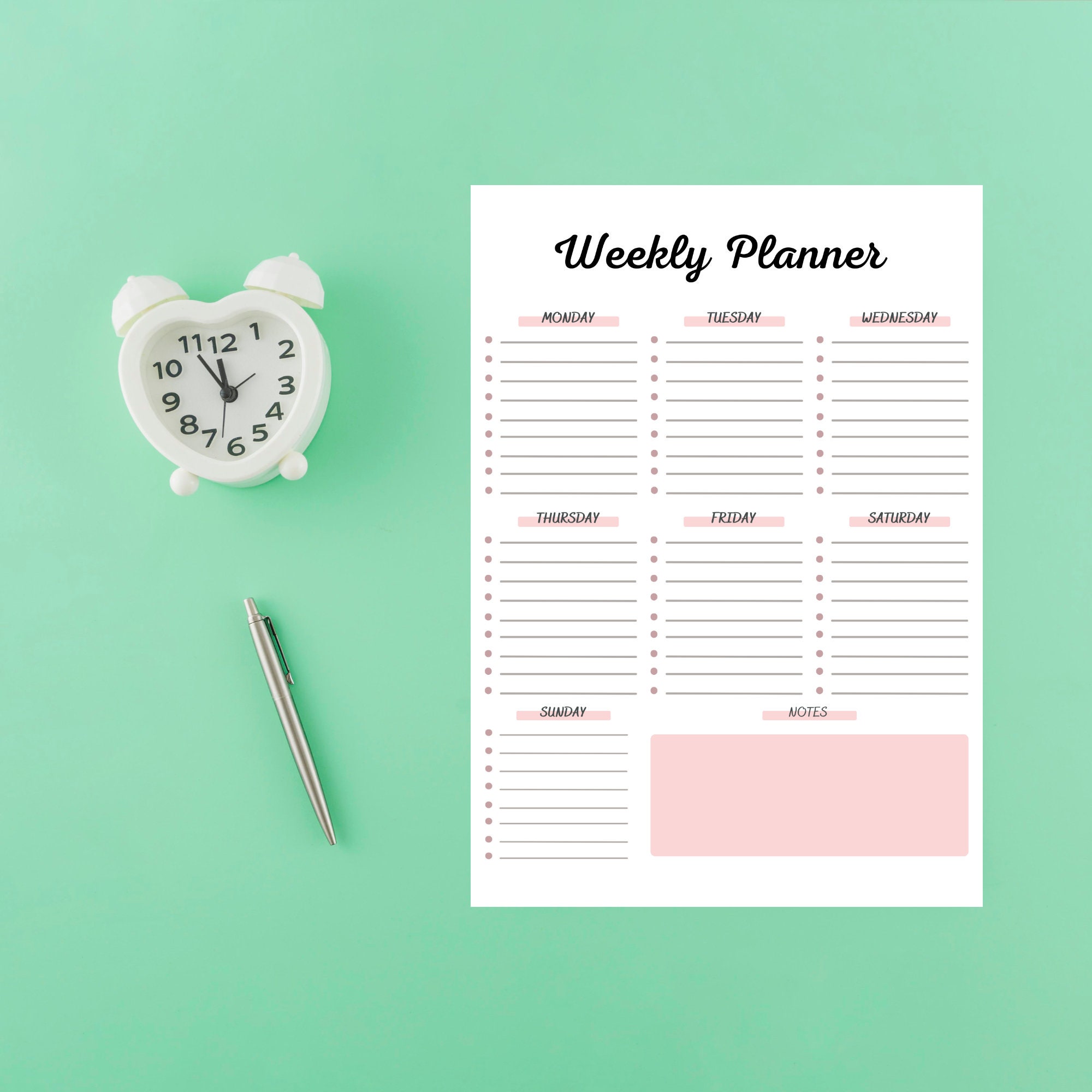 Weekly Planner Printable, A4, A5, and Letter Sizes PDF, Instant ...