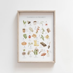 Garden Alphabet | Watercolor Nursery Art | Garden ABC Print | Playroom ...