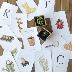 Garden Alphabet Cards | ABC Learning Flash Cards | Homeschool Nature ...