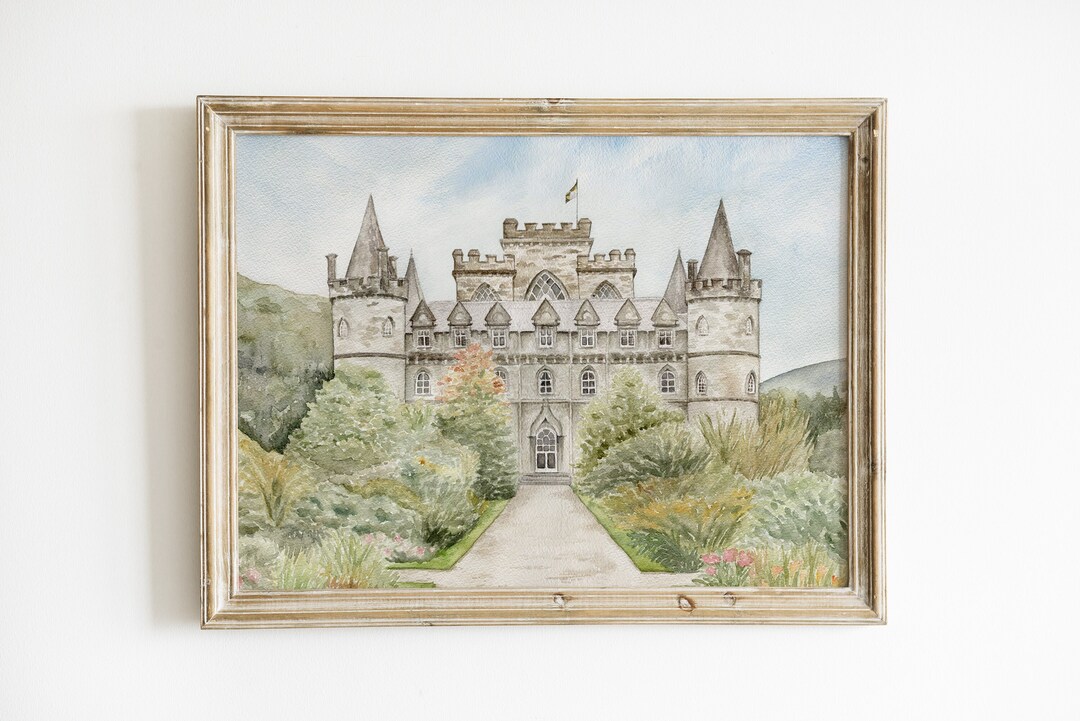 Inveraray Castle Watercolor Print | Scottish Castle Art | Scotland ...