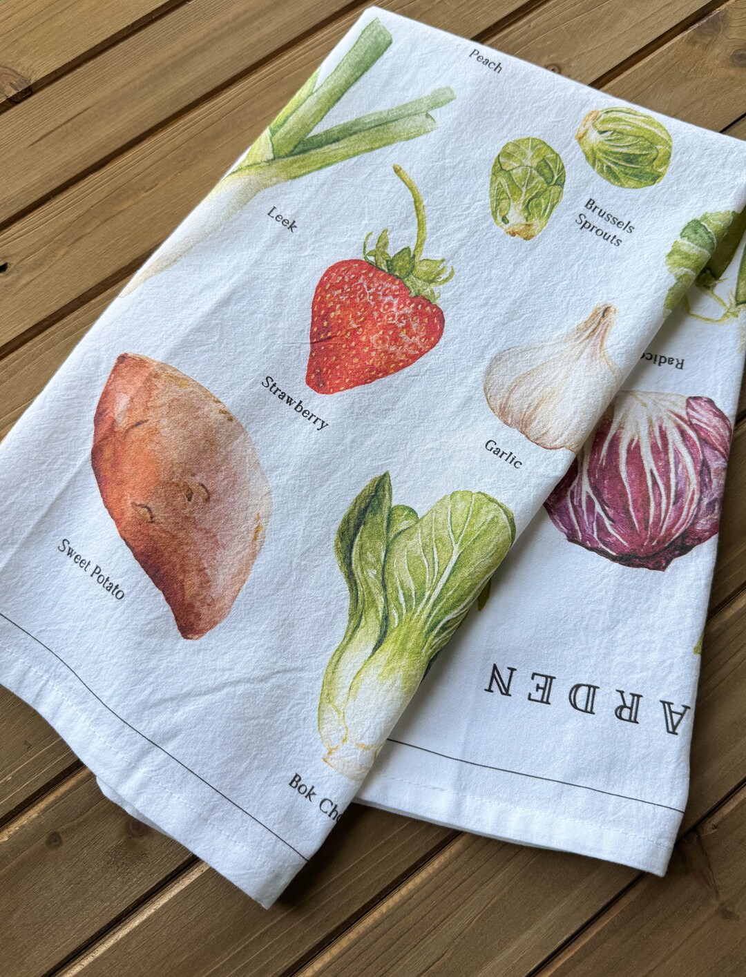 Freshly Picked Tea Towel | Fruits and Vegetables Cotton Towel | Garden ...