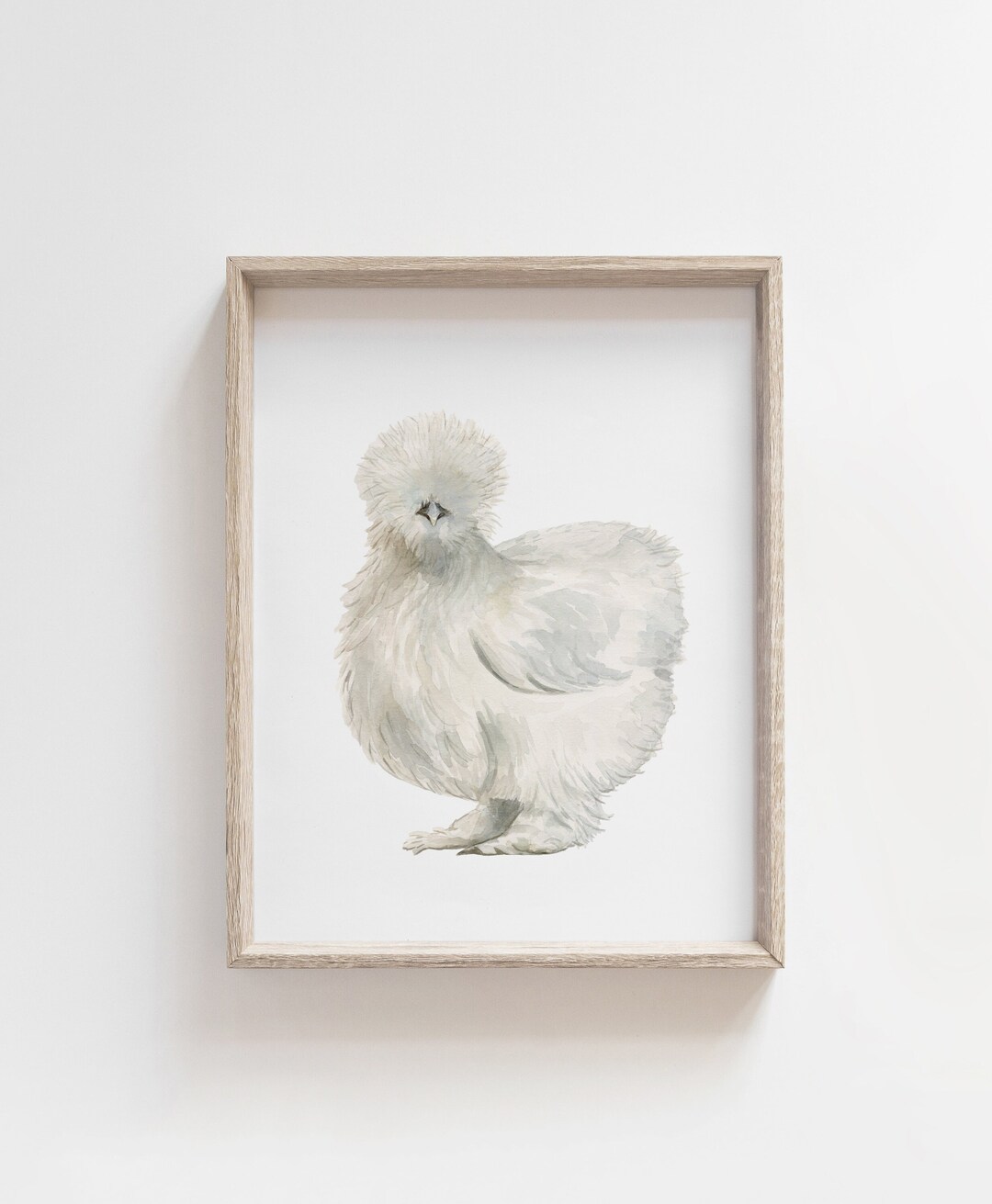 Silkie Chicken Watercolor Art Print | Chicken Painting | Fluffy Chicken ...