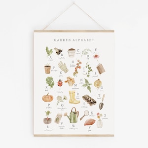 Garden Alphabet | Watercolor Nursery Art | Garden ABC Print | Playroom ...