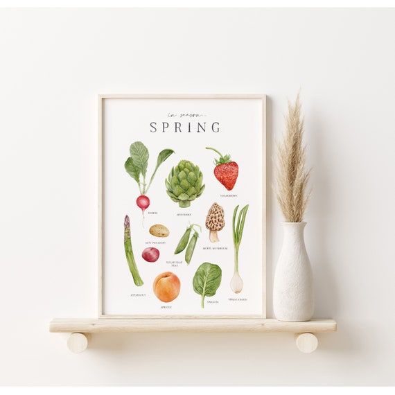 In Season: Spring Local Seasonal Produce Chart Seasonal - Etsy