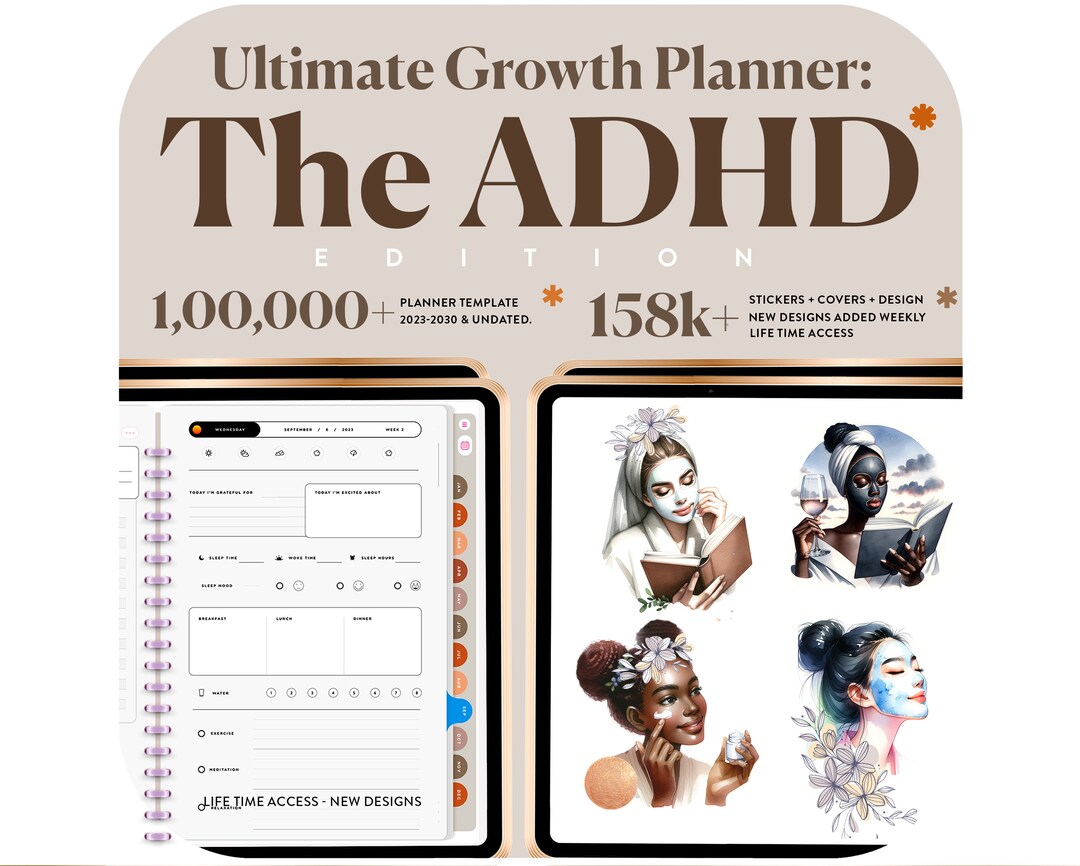 2024 2030 ADHD Digital Planner for Adults, Adhd-focused Self-care ...