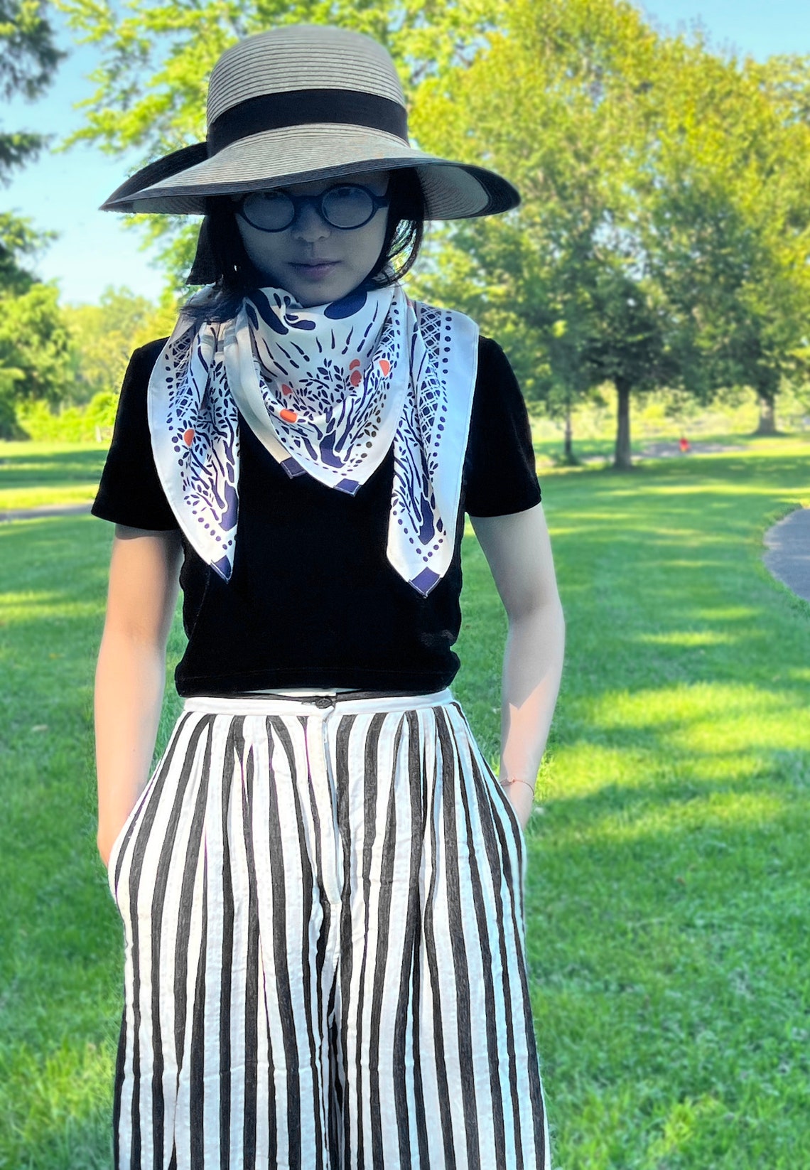 100% Silk, Bandana, Neckerchief, Hair Scarf, Neck Scarf, Women's Scarf ...