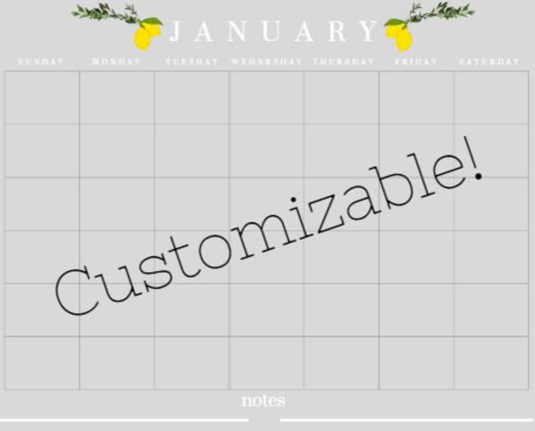 Lemon Themed Printable Monthly Planner and Calendar Insert Pages - Etsy
